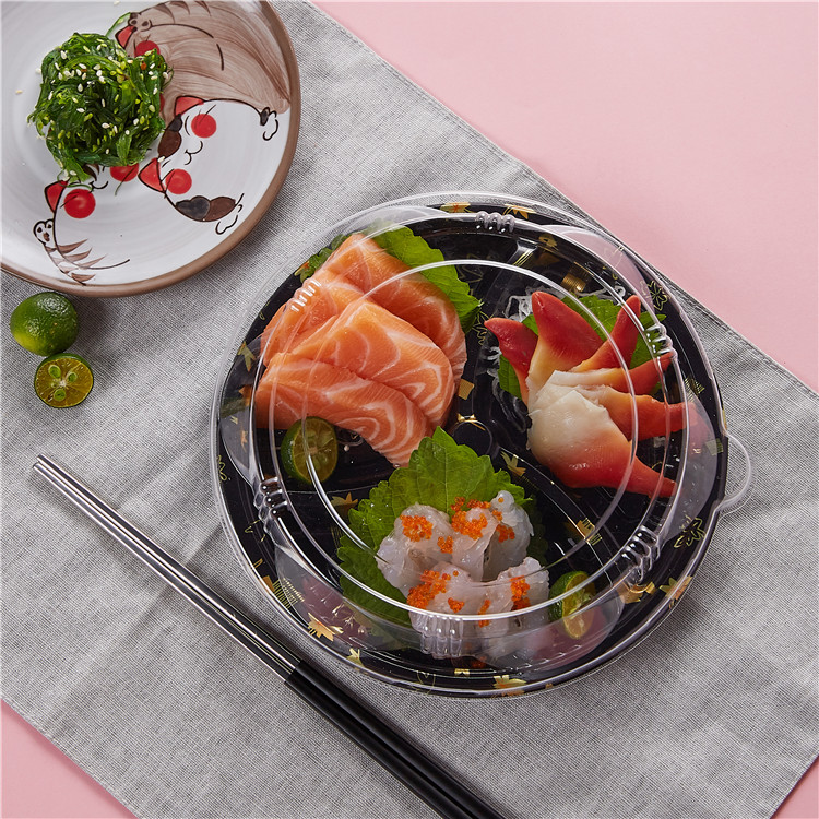 Round party plastic sushi tray customize food grade sushi box,Shantou ...