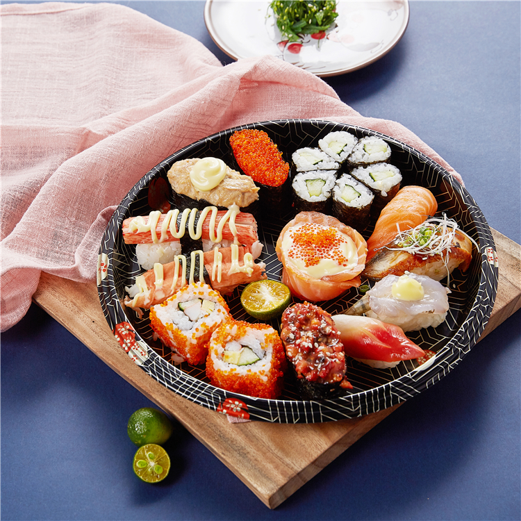 Take away plastic round sushi box eco friendly sushi tray,Shantou Samma ...
