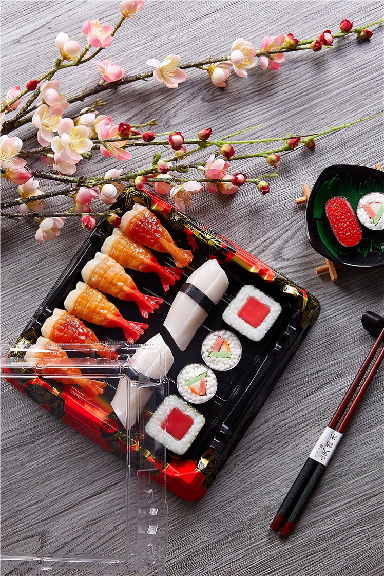 Eco friendly plastic sushi box high quality disposable sushi tray ...