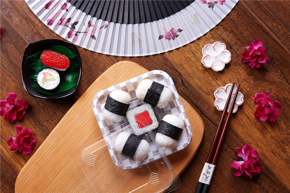 Rectangle food grade plastic sushi tray disposable square sushi box ...